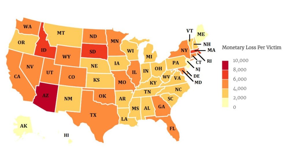 Cybercrime by State: How much does cybercrime in the US cost?