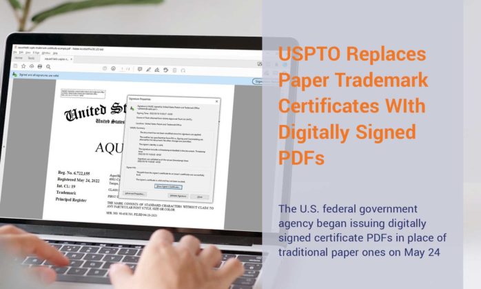 USPTO Replaces Paper Trademark Certificates With Digitally Signed PDFs ...