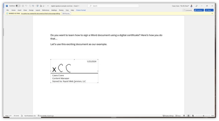 How to Sign a Word Document Using a Digital Signature Certificate ...