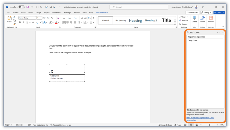 How to Sign a Word Document Using a Digital Signature Certificate ...