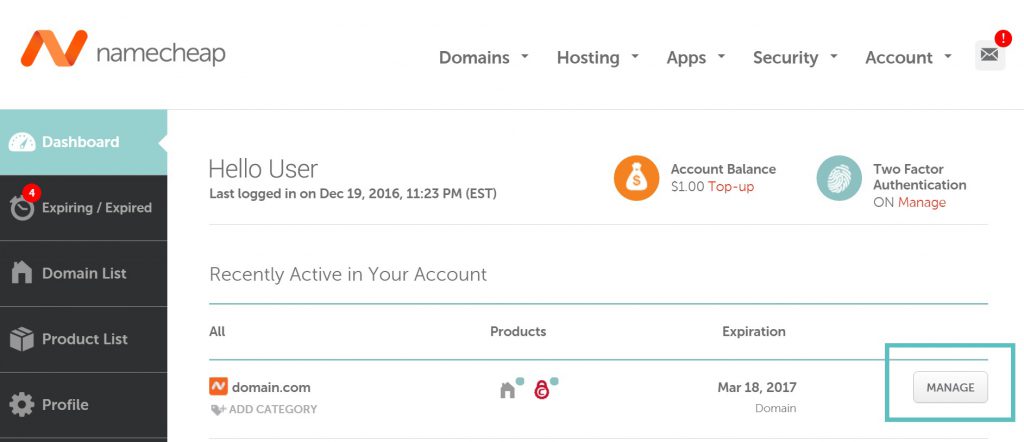 How to add a CAA record on NameCheap
