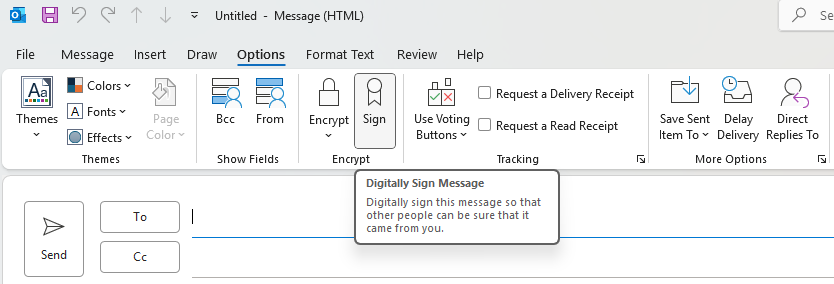 How to Sign and Encrypt Email in Outlook - Knowledge Base