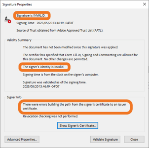 ‘At Least One Signature Is Invalid’: How to Fix an Invalid Signature in a PDF (Adobe) - The SSL ...